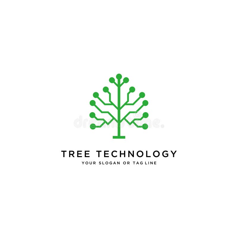 Tree Technology Logo Design Vector Stock Vector - Illustration of ...