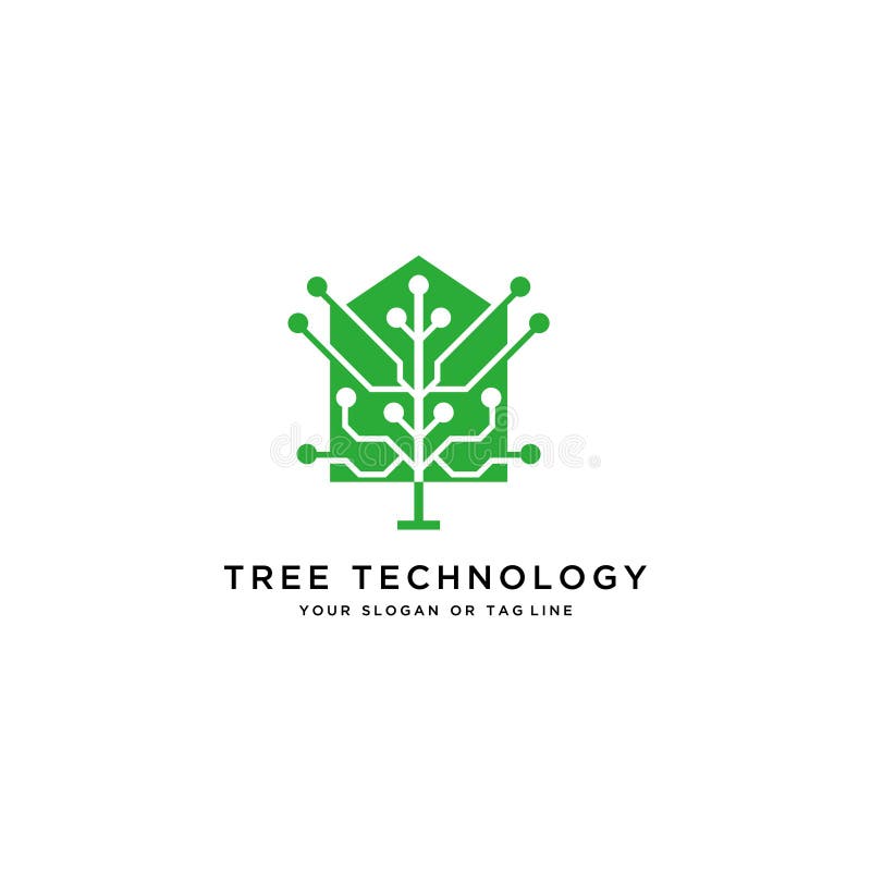 Tree Technology Logo Design Vector Stock Vector - Illustration of green ...