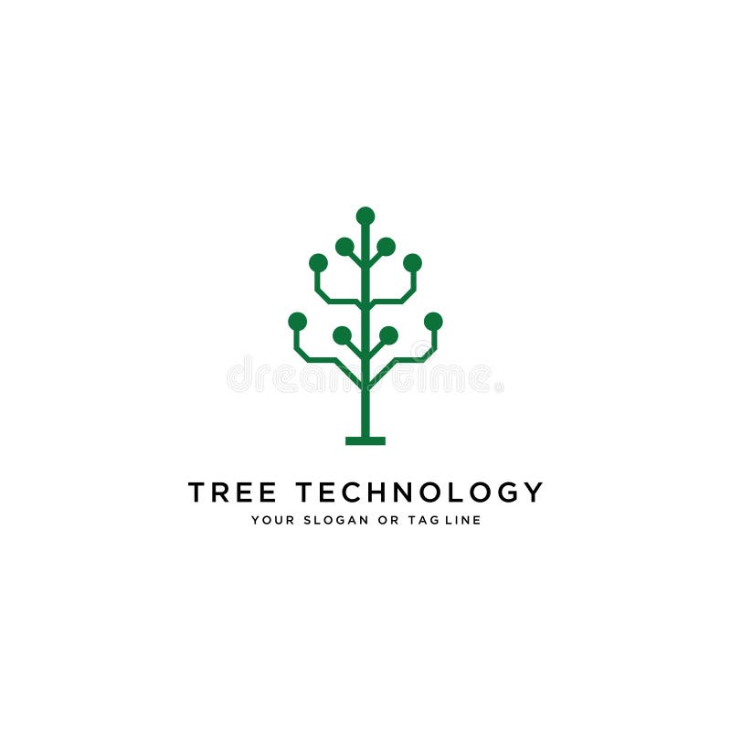 Tree Technology Logo Design Vector Stock Vector - Illustration of ...