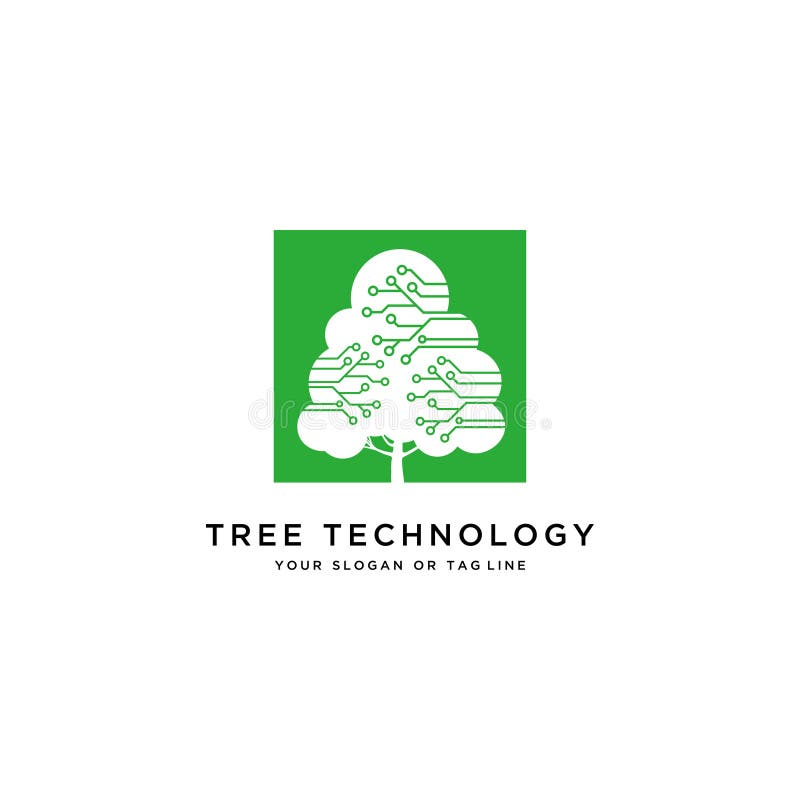 Tree Technology Logo Design Vector Stock Vector - Illustration of ...