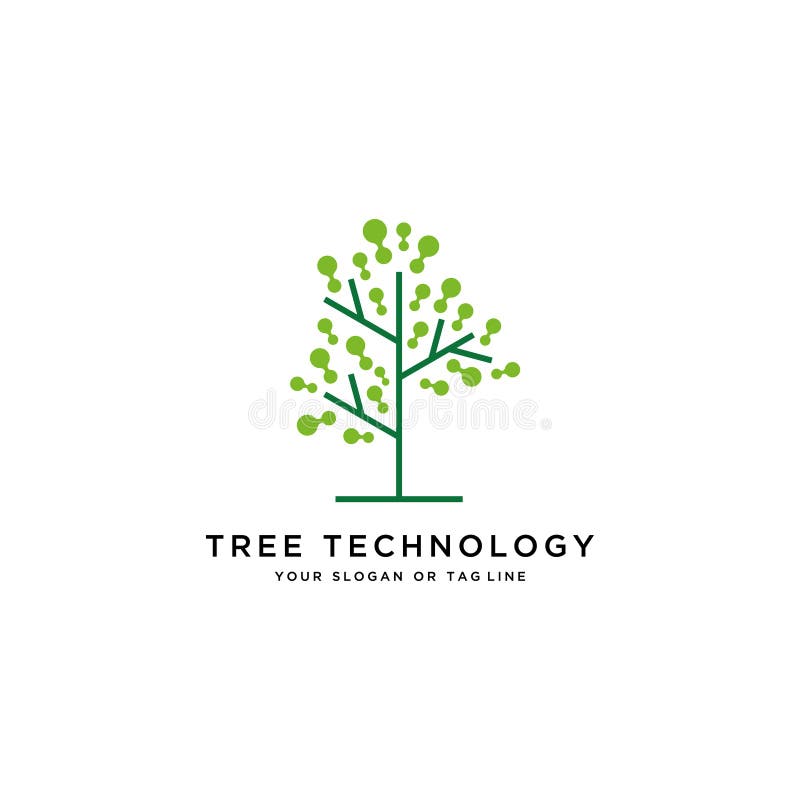 Tree Technology Logo Design Vector Stock Vector - Illustration of ...