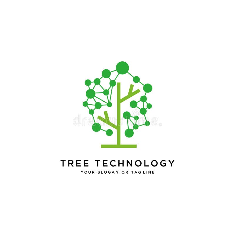 Tree Technology Logo Design Vector Stock Vector - Illustration of green ...
