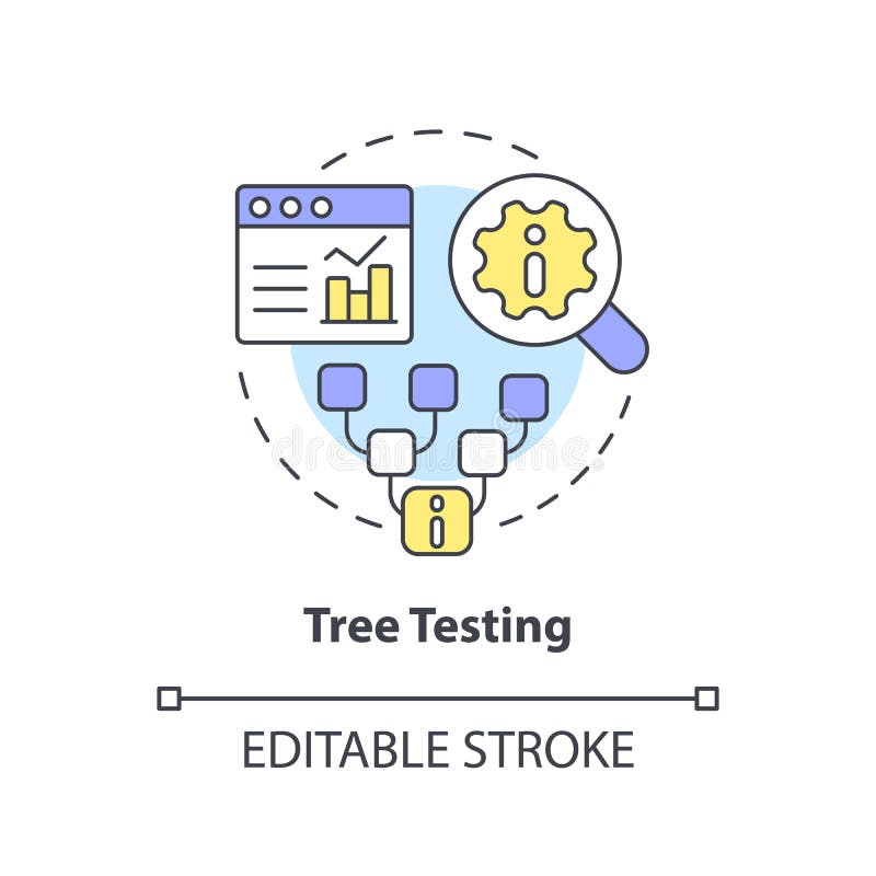 Tree testing concept icon stock vector. Illustration of graphic - 260574018