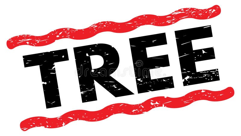 TREE Text on Red-black Lines Stamp Sign Stock Illustration ...