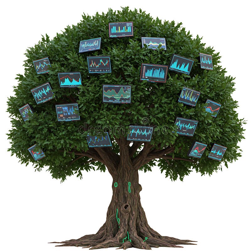 A Tree with a Thick, Textured Trunk and Dense Green Foliage Has ...