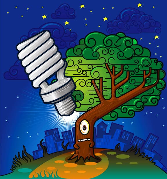 Tree Thinking of a Idea Ecology Stock Vector - Illustration of cloud ...