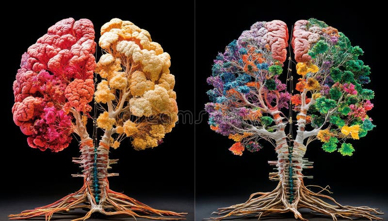 Tree of Thought Artistic Representation of Brain Hemispheres ...