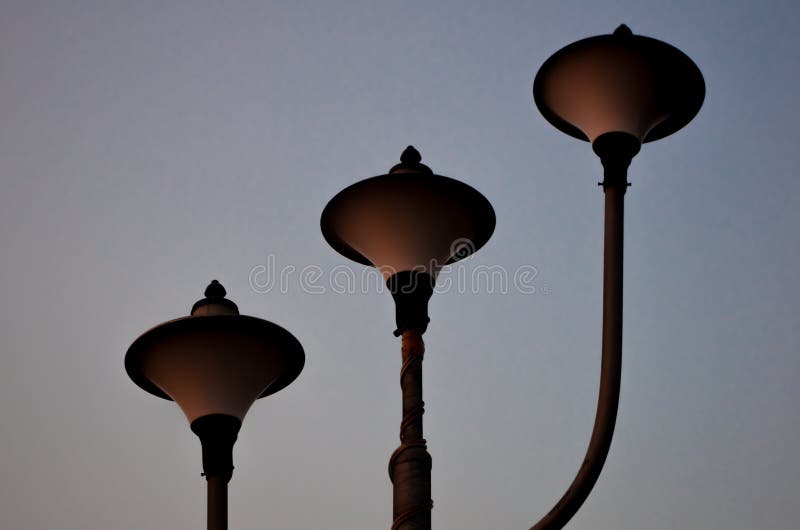 A Tree of Three Lamps stock image. Image of black, darkness - 204240199
