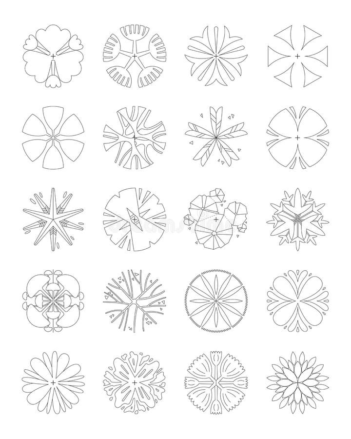 Top view tree vector set stock vector. Illustration of background ...