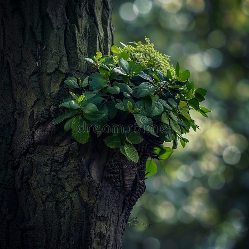 A Tree Transforms into a Lush Bush, Showcasing Natures Growth Cycle ...