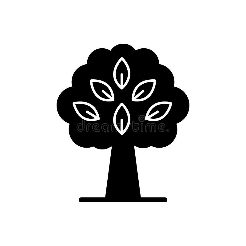 Black Solid Icon for Tree, Plant and Spring Stock Vector - Illustration ...