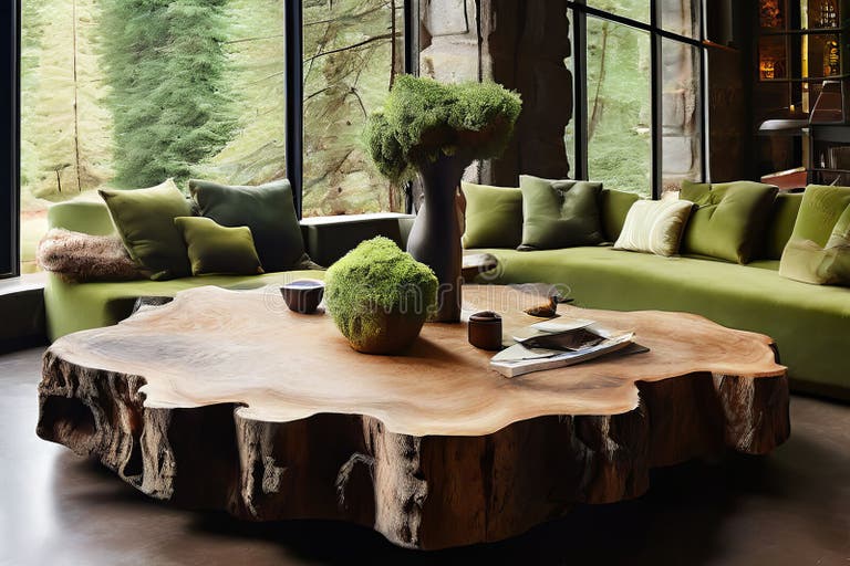Tree Trunk Coffee Table a Large Polished Tree Trunk Serving As a Stock ...