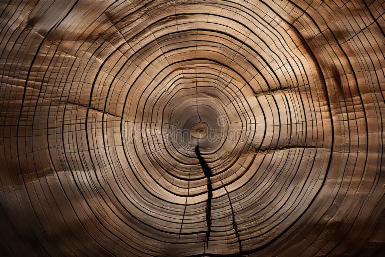 Tree Trunk with Cross Section Cut in Half and Tree Trunk in the Middle ...