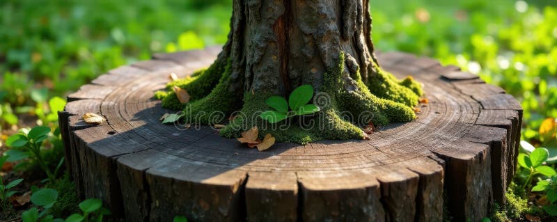 Tree Trunk Encircled by Weathered Wooden Bench, Park, Peaceful Stock ...