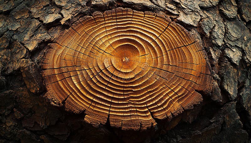 Tree Trunk Pattern in Old Forest, Concentric Tree Ring Generated by AI ...