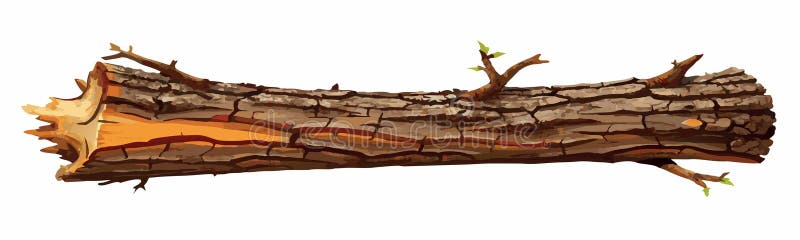 Tree Trunk Showing New Growth after Being Cut Down Stock Vector ...