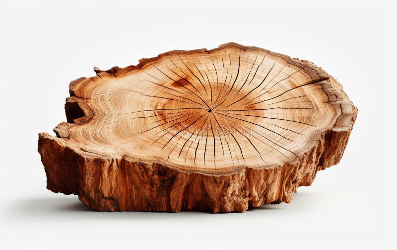 Tree Trunk Slice on a White Background. Generative by Ai Stock ...