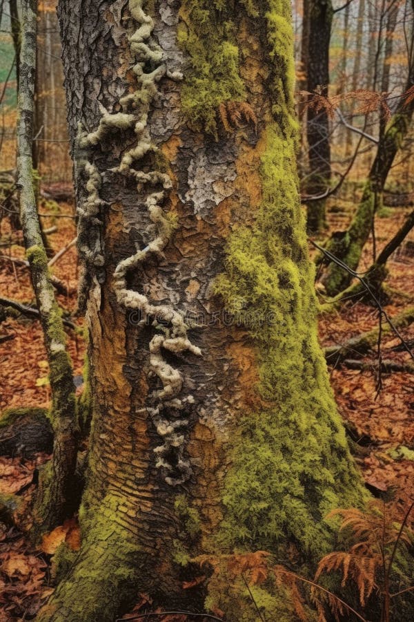 Tree Trunk Textures and Patterns in a Forest Stock Illustration ...