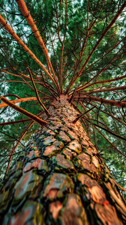 Tree with a Trunk that is Very Thick and Has a Lot of Bark. Stock Photo ...