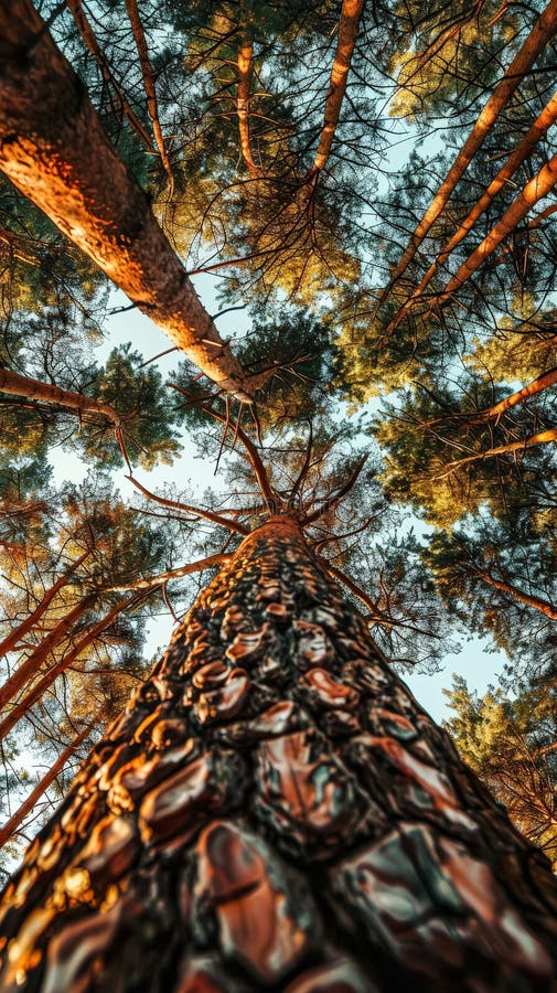 Tree with a Trunk that is Very Thick and Has a Lot of Bark Stock Photo ...