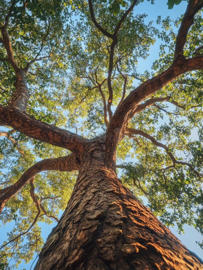 A Tree with a Trunk that is Very Thick and Has a Lot of Branches Stock ...