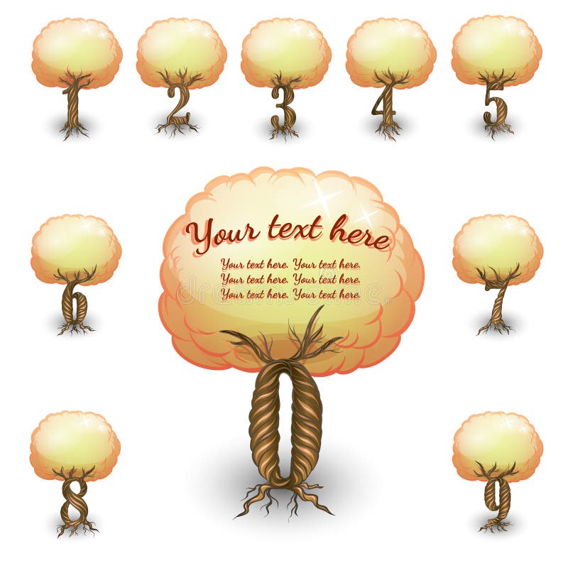 Tree trunks are numbers. stock vector. Illustration of branch - 102988858