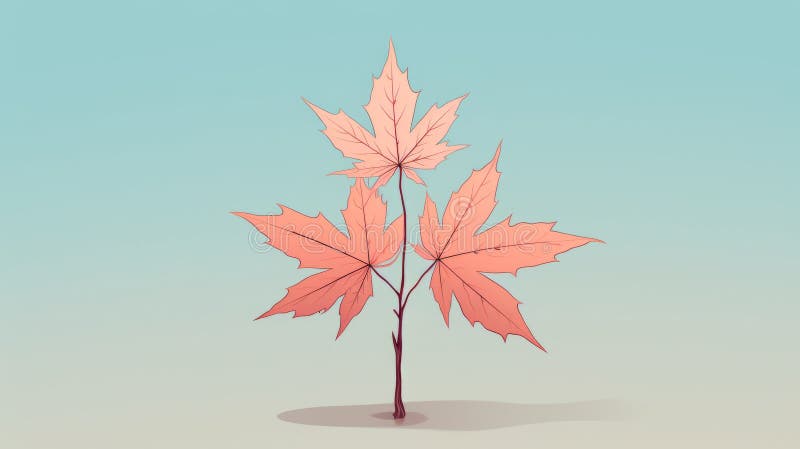 Minimalist Sweetgum Illustration on Pastel Background Stock ...