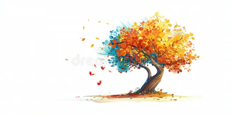 Tree of Unique Shape on a White Background Png. Stock Illustration ...