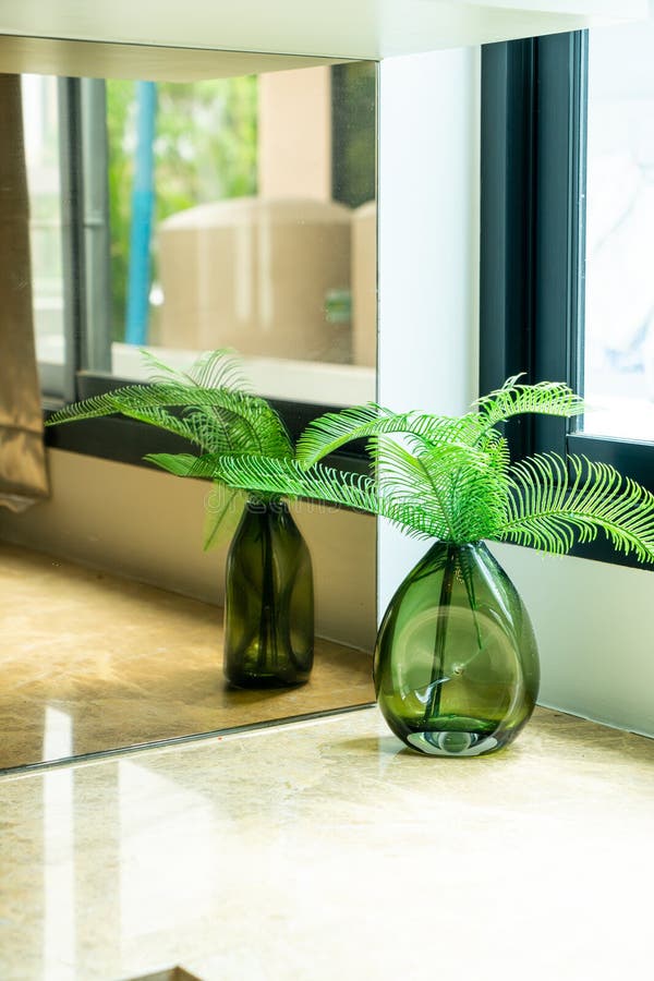 Tree in Vase Decoration in Living Room Stock Photo - Image of bright ...