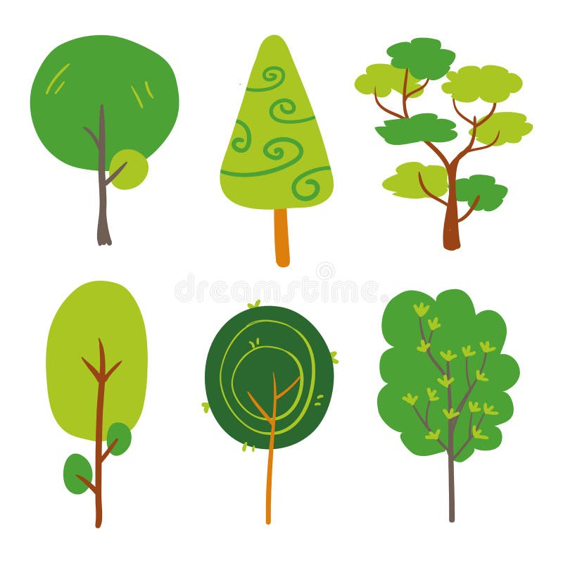 Tree Vector Collection Design Stock Vector Illustration Of Forest