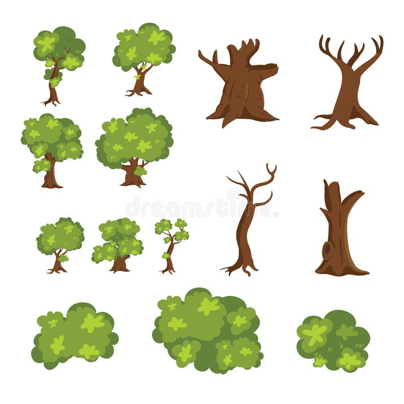Tree Vector Collection Design Stock Vector Illustration Of Isolate