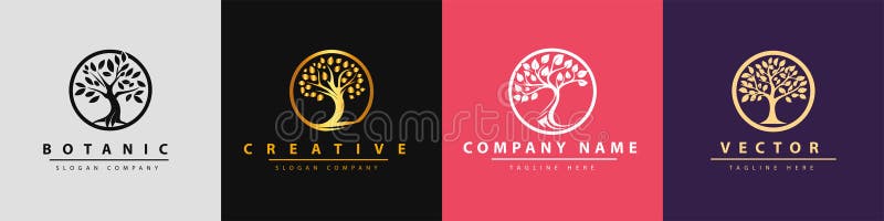 Tree vector icon logo stock vector. Illustration of logo - 229062466