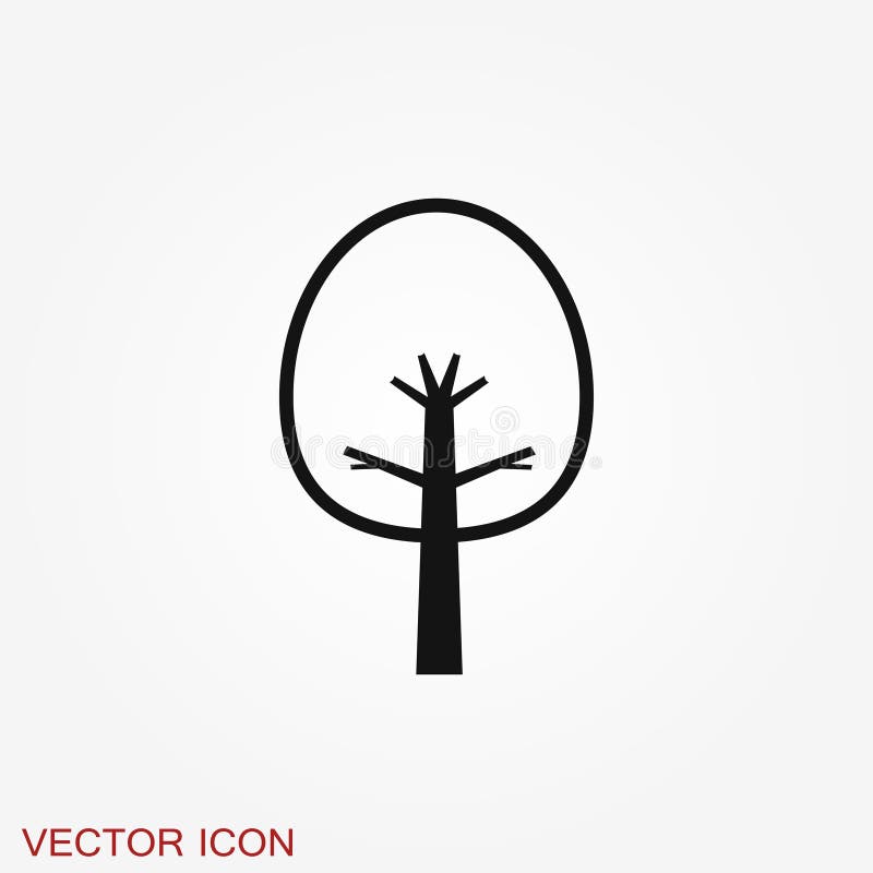 Tree Vector Icon, Trees Symbol Isolated on Background Stock ...