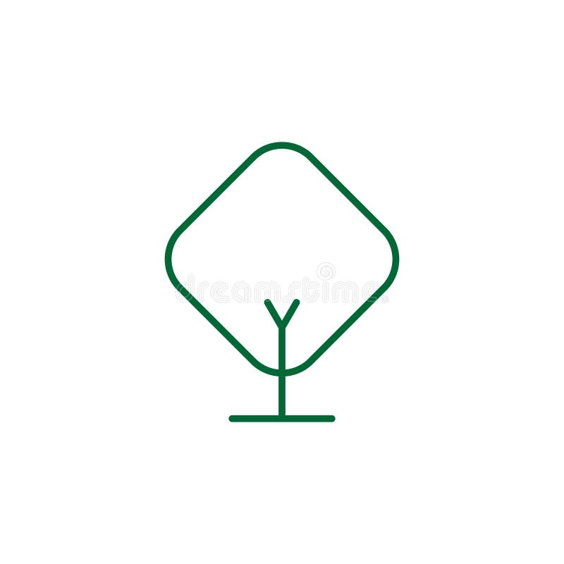 Tree Vector Line Icon. Tree Symbol Vector Sign Stock Vector ...