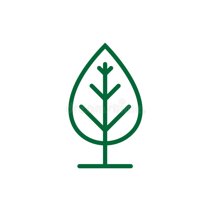 Tree Vector Line Icon. Tree Symbol Vector Sign Stock Vector ...