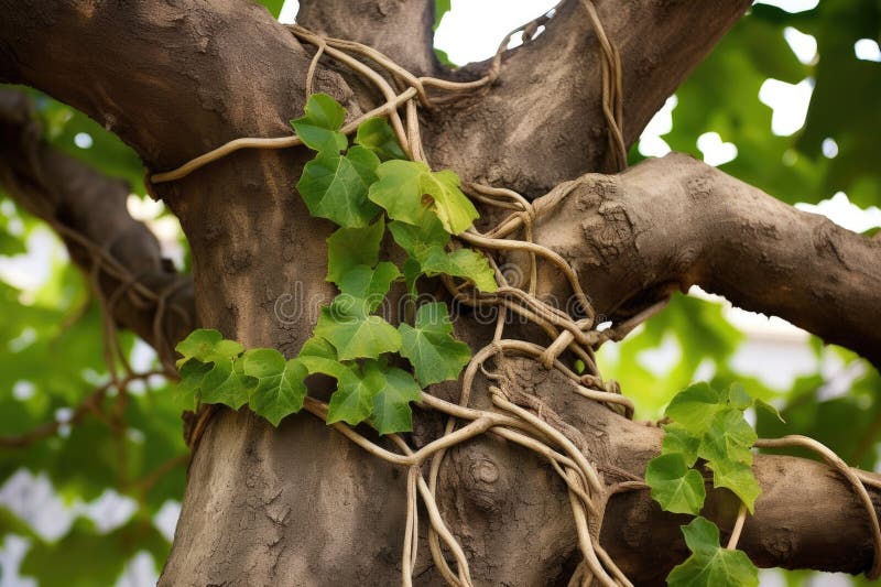 A Tree and a Vine Intertwined Stock Photo - Image of organic ...