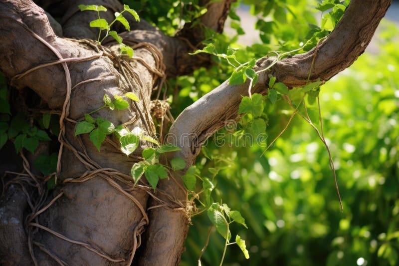 A Tree and a Vine Intertwined Stock Photo - Image of foliage, plant ...