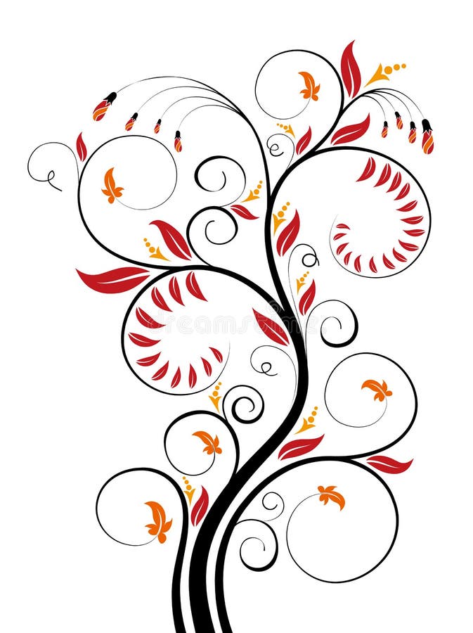 Tree and vines stock illustration. Illustration of fall - 13312871