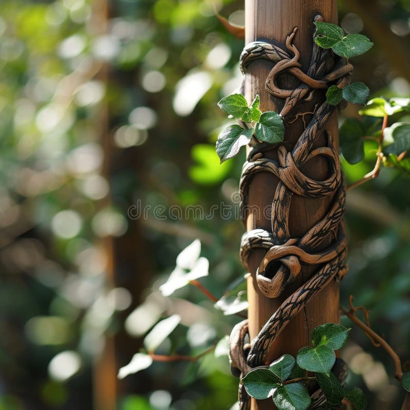 A Tree with Vines Growing on it Stock Illustration - Illustration of ...