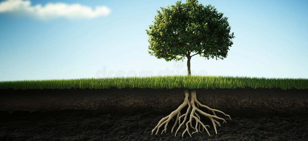 Tree with Visible Roots Showcasing Nature S Beauty and Soil Structure ...