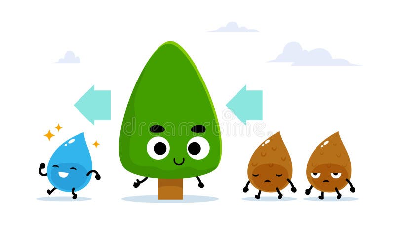 The Tree and the Water Filter Process. Isolated Vector Illustration ...