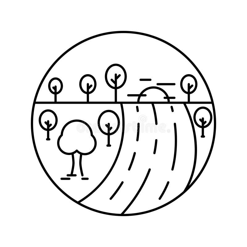 Tree, Wave, Ocean, Summer Icon Stock Vector - Illustration of bundle ...