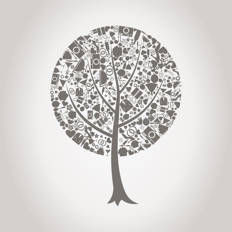 Tree wedding stock vector. Illustration of vector, star - 26602961