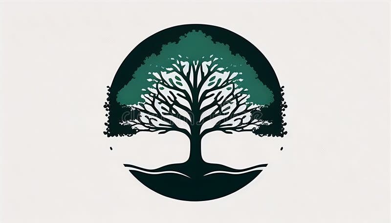 Tree Wheel Logo Design, Made with Generative AI Stock Illustration ...