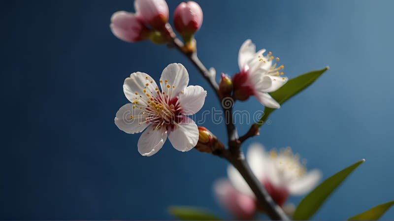 A Tree with White Flowers and the Word Cherry on it Stock Illustration ...