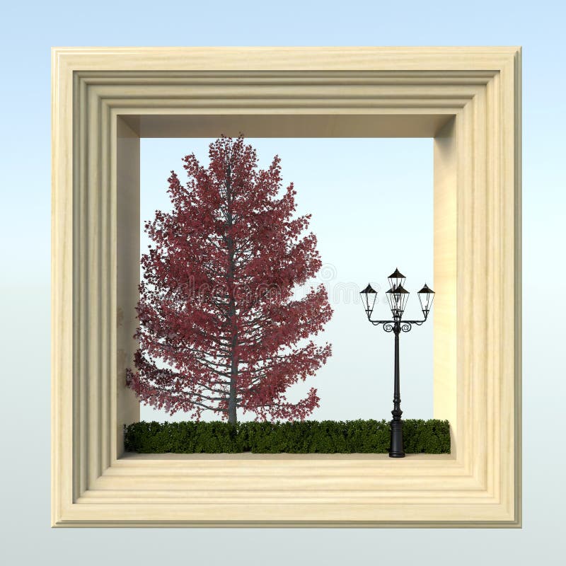 Tree stock illustration. Illustration of frame, board - 44308714