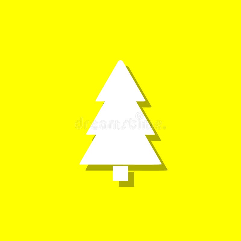 Tree, Tree White Icon with Shadow Stock Illustration - Illustration of ...