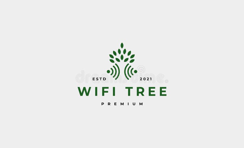 Tree Wifi Logo Design Vector Stock Vector - Illustration of website ...