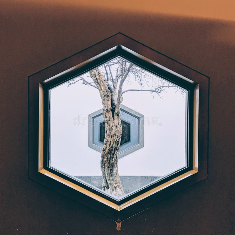 Hexagonal window stock image. Image of frame, temple - 20825087
