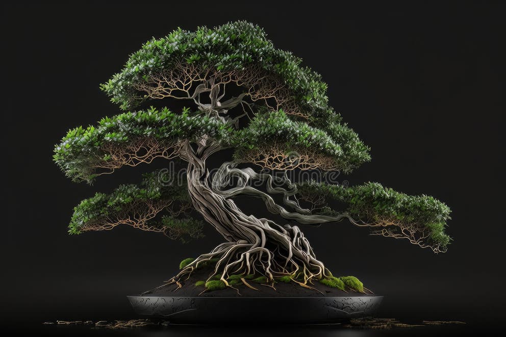 Tree Withou Leaves in the Night. Generative Ai Stock Image - Image of ...